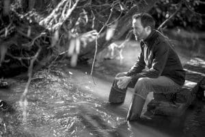 Actor Nik Howden Photo Session In A Stream! - Paul Groom Photography Ltd